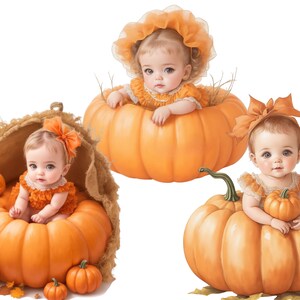 Pumpkin Babies CLIPART PNG Files Commercial Use Transparent Background ...