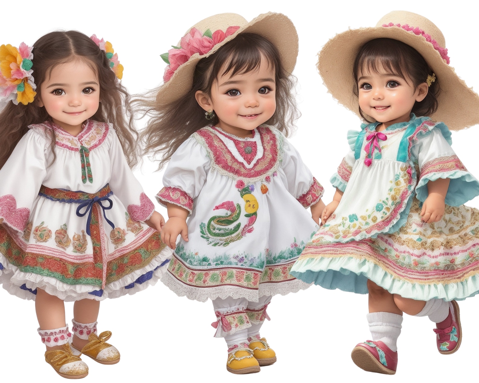 Little Mexican Girls CLIPART PNG Files Commercial Use Transparent ...