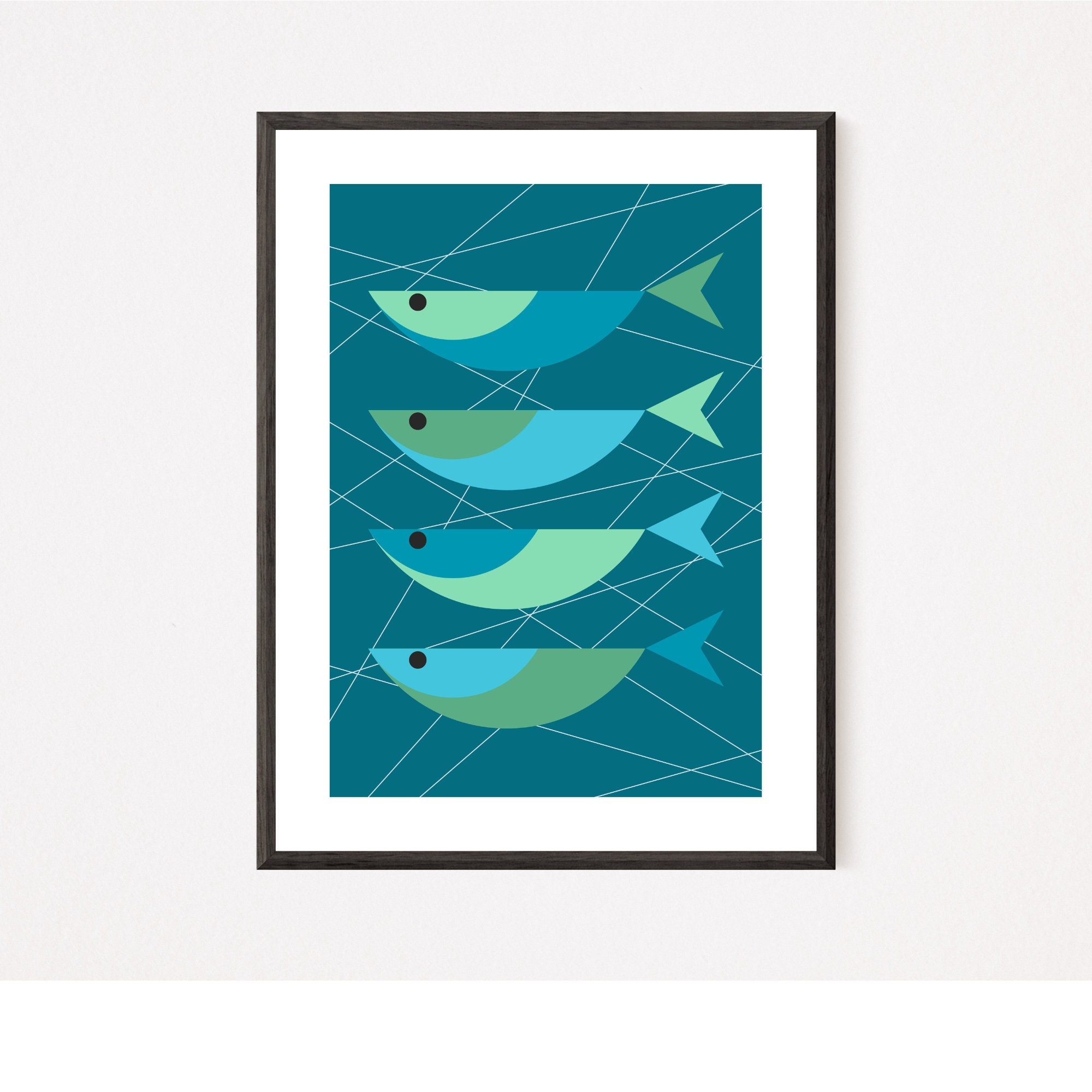 INSTANT DOWNLOAD Mid Century Modern Fish Print, MCM Style Poster, Mod ...