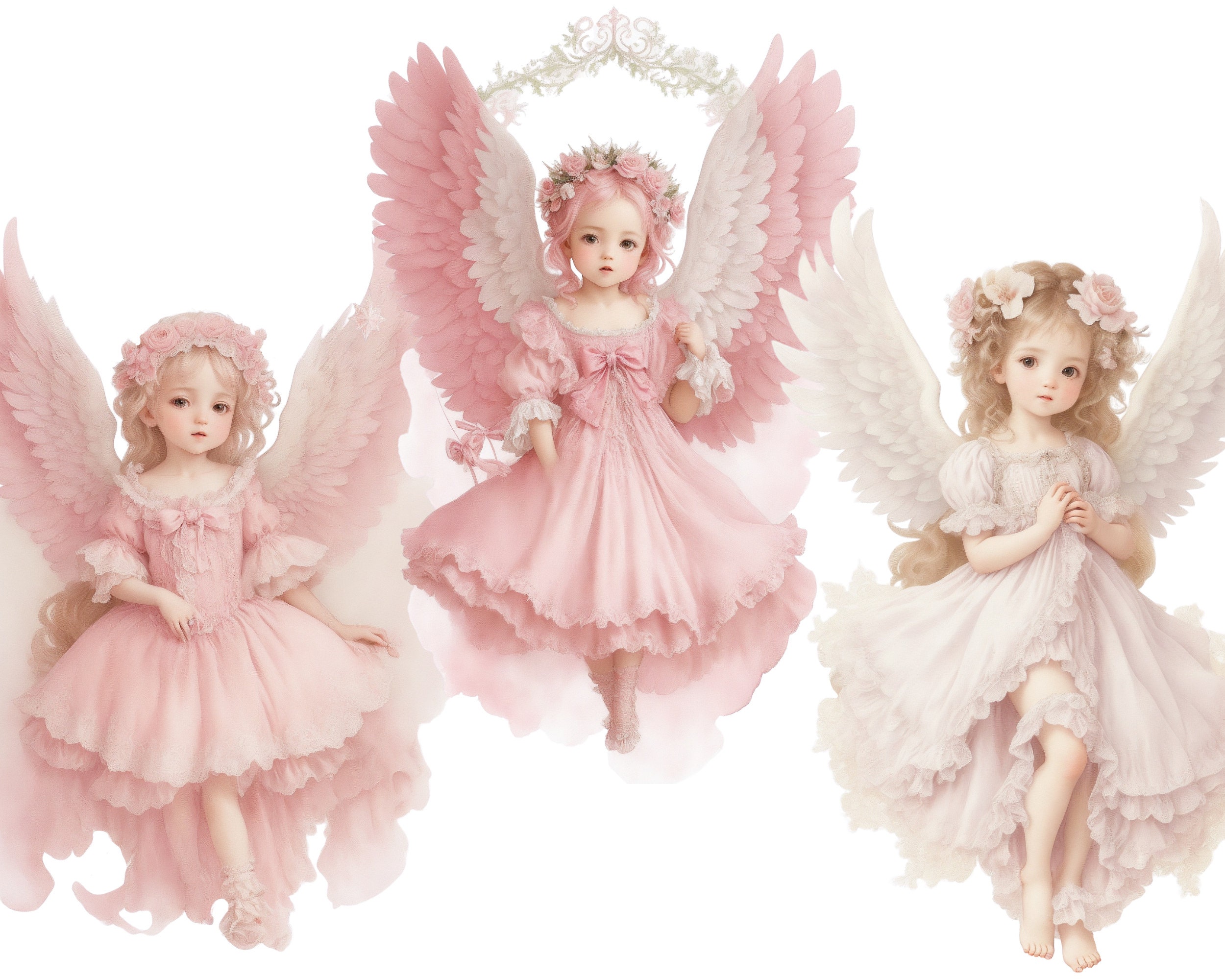 Pink Angels CLIPART PNG Files, Commercial Use, Transparent Background ...