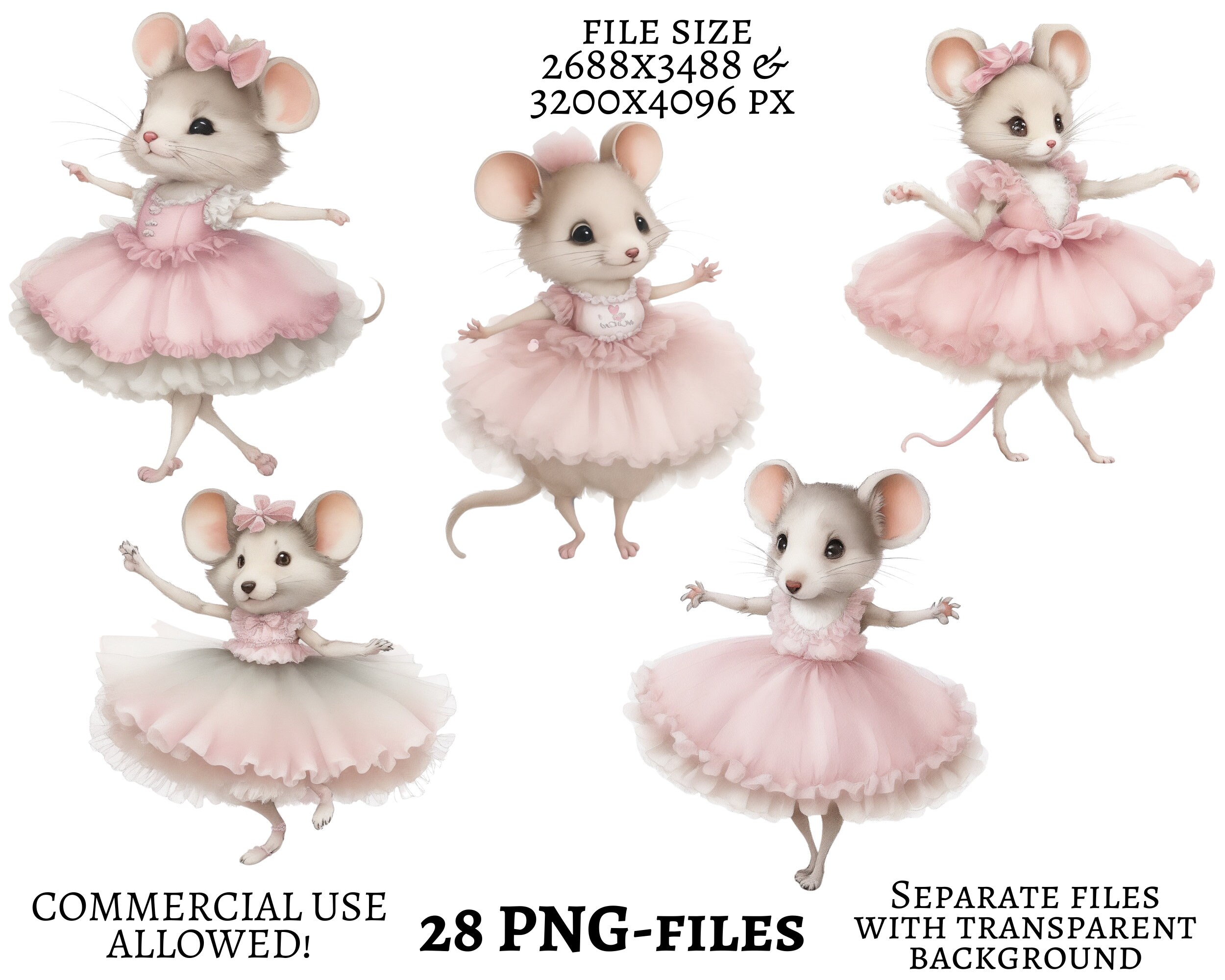 Ballet Animals CLIPART PNG Files Commercial Use Transparent Background ...