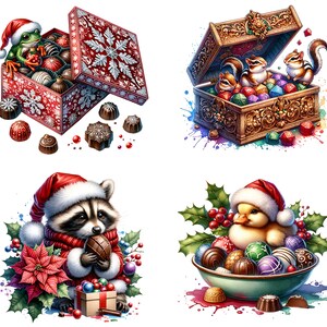 Christmas Chocolate Animals CLIPART PNG File, Festive Sublimation ...