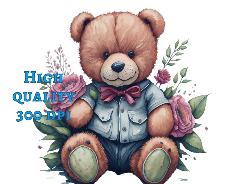 Teddy Bears CLIPART PNG Files Commercial Use Transparent - Etsy