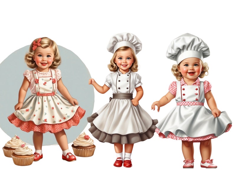 Baker Girls CLIPART PNG Files Commercial Use Transparent Background ...