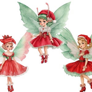 Christmas Fairies CLIPART PNG Files, Commercial Use Transparent ...