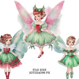 Christmas Fairies CLIPART PNG Files, Commercial Use Transparent ...