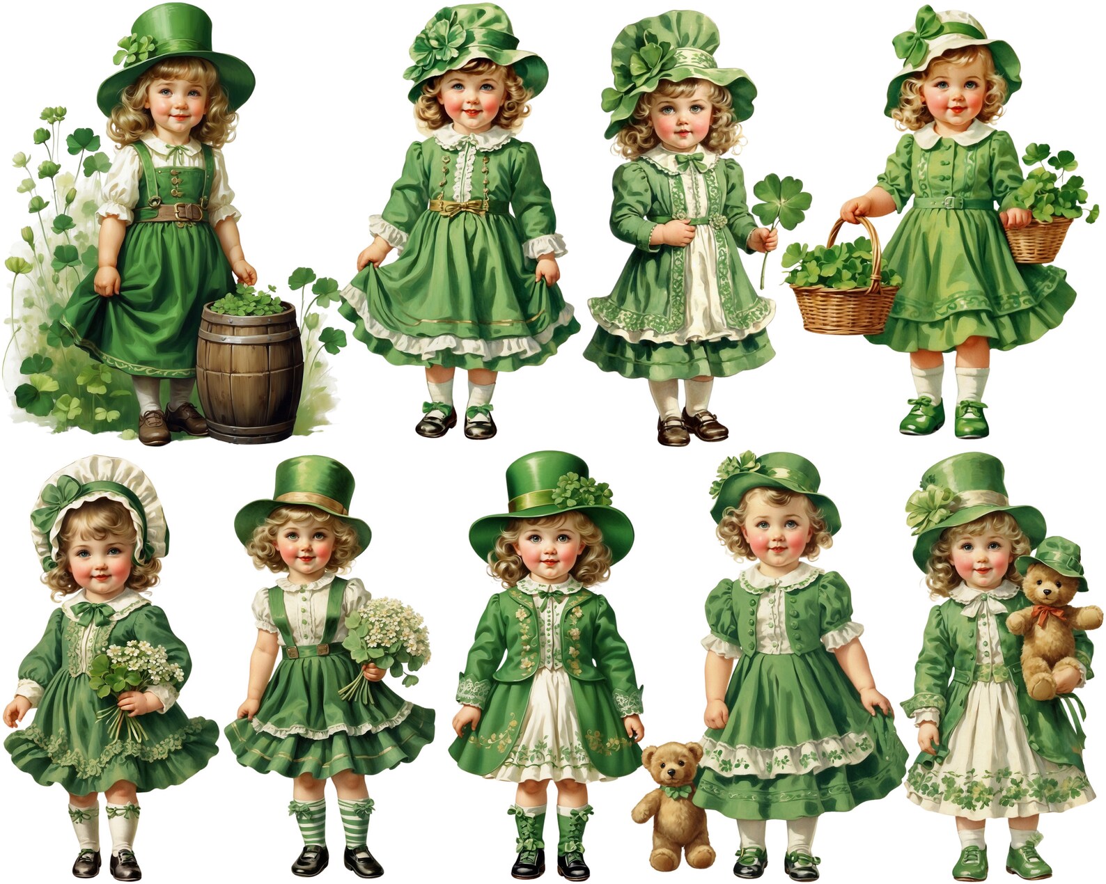 St Patrick's Day Kids CLIPART PNG Files Commercial Use Transparent ...