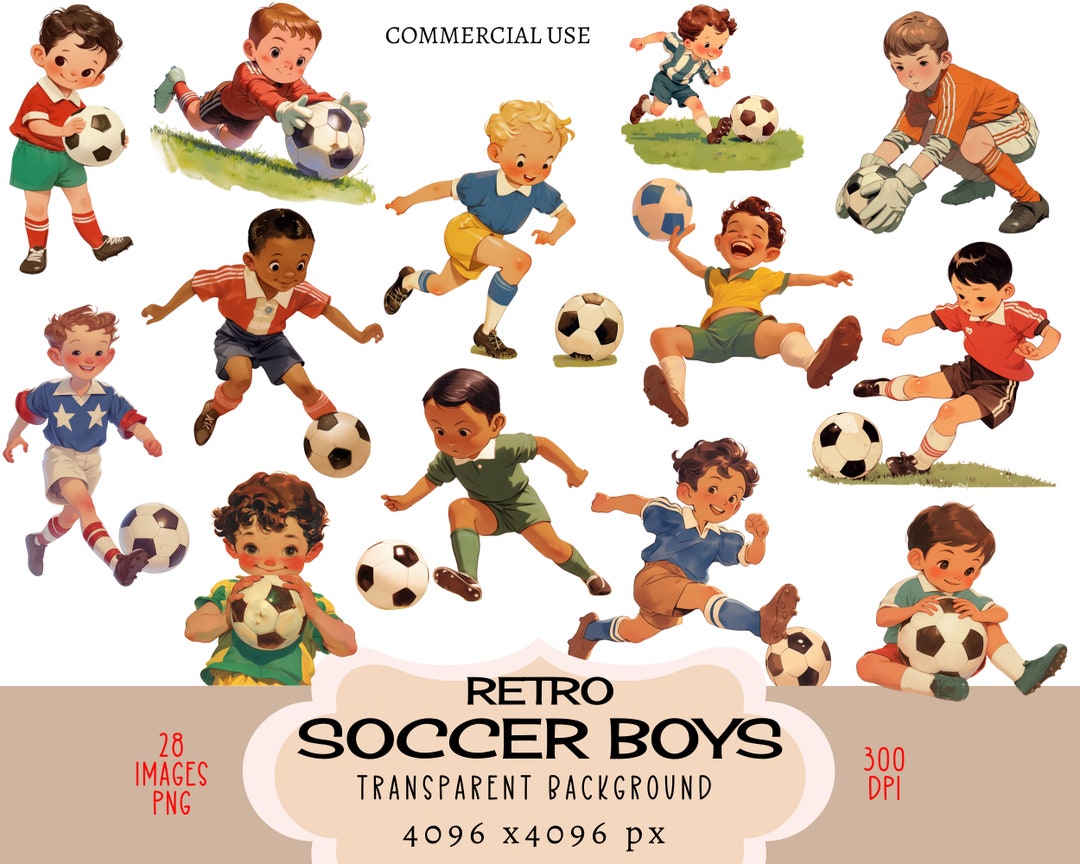 Soccer Football Boys CLIPART PNG Files Commercial Use Transparent ...