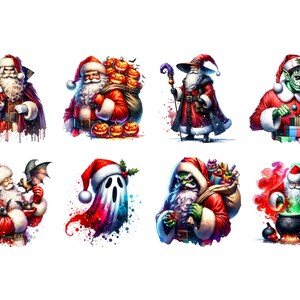 Christmas Halloween CLIPART PNG Files, Scary Santa Sublimation, Bad ...