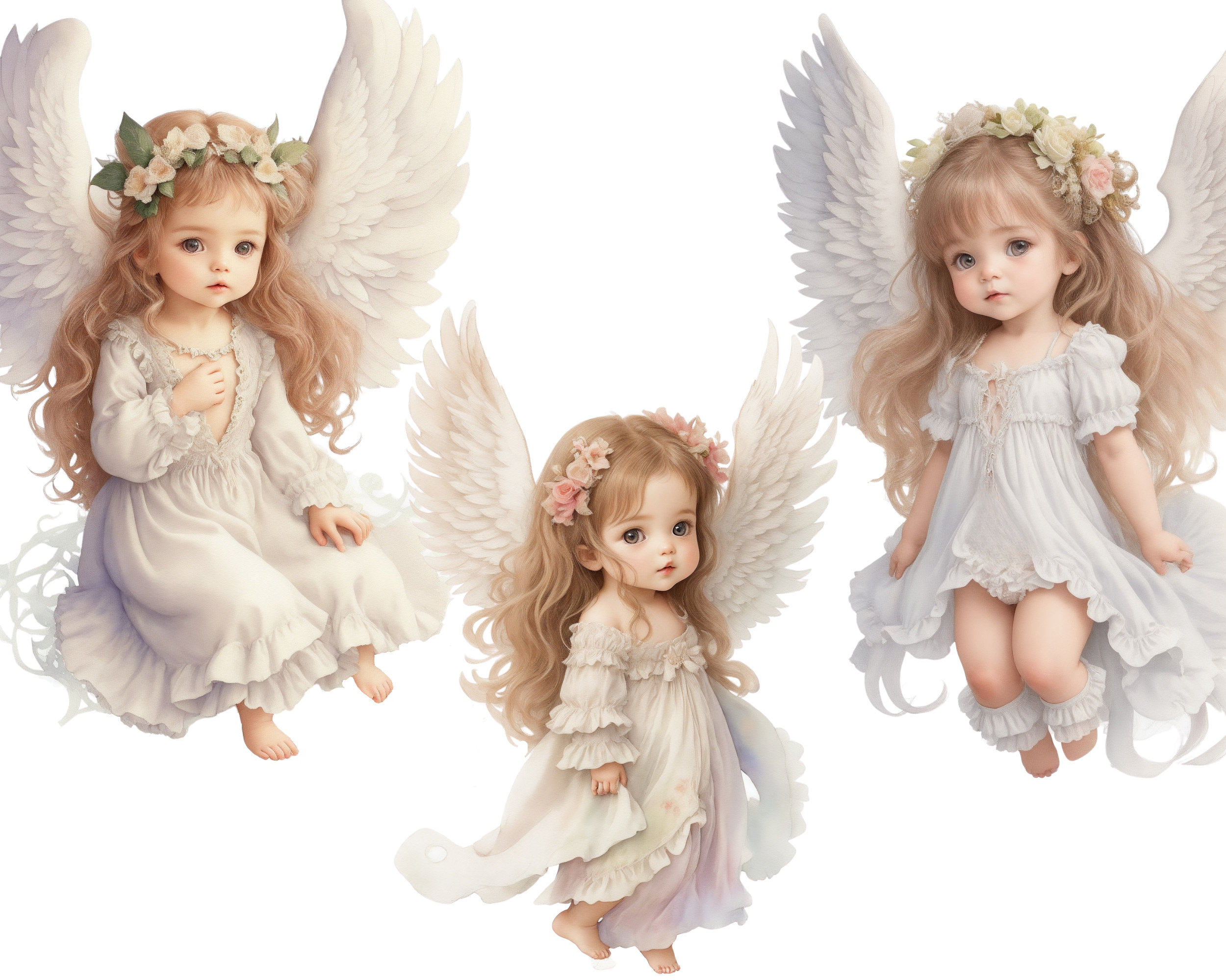 Cute Angels CLIPART PNG Files Commercial Use Transparent - Etsy