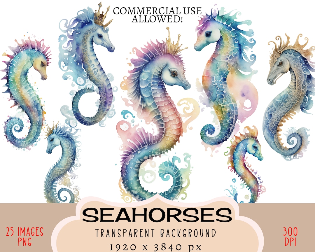 Seahorses CLIPART PNG Files, Commercial Use, Transparent Background ...