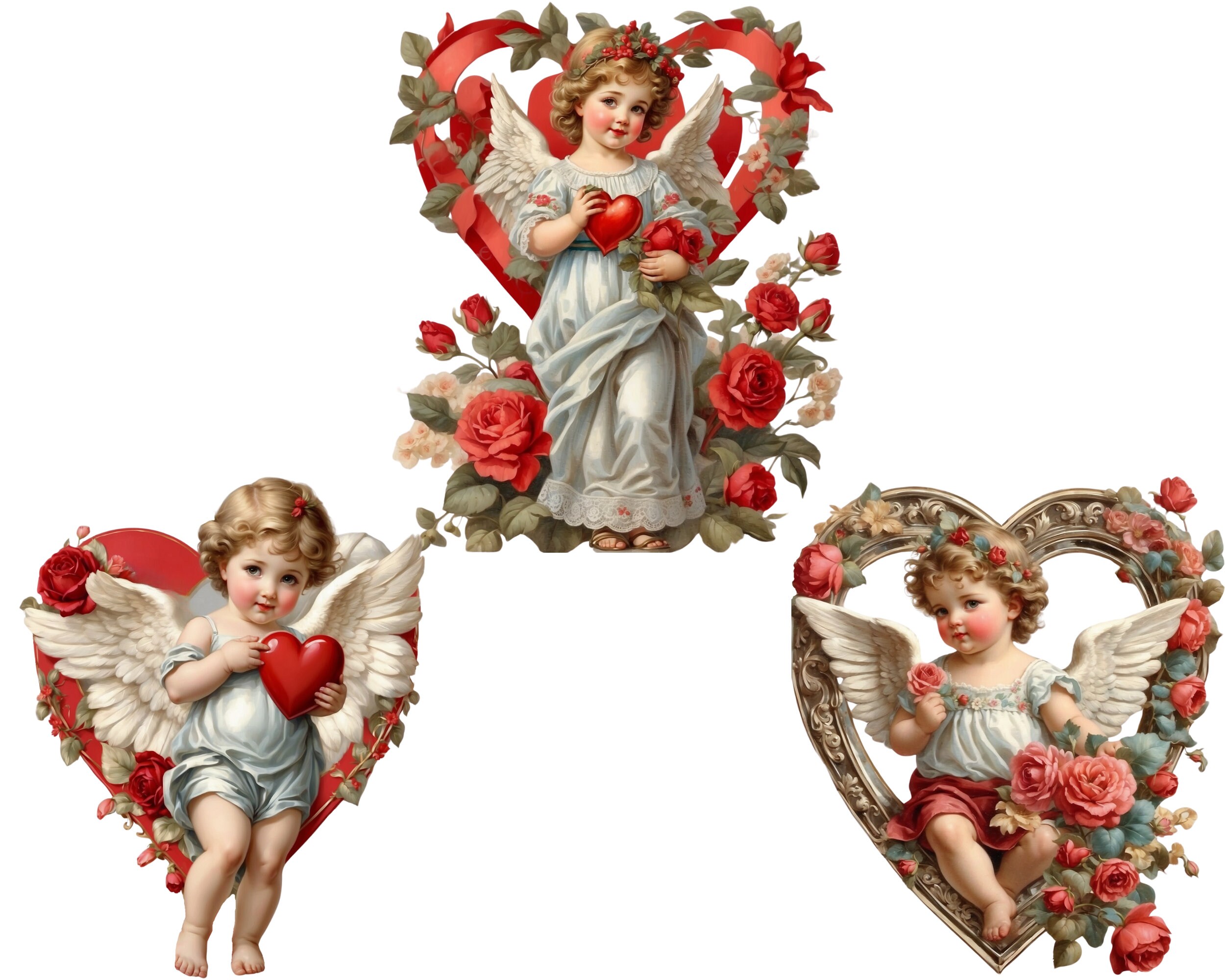Valentine Angels CLIPART PNG Files Commercial Use Transparent ...