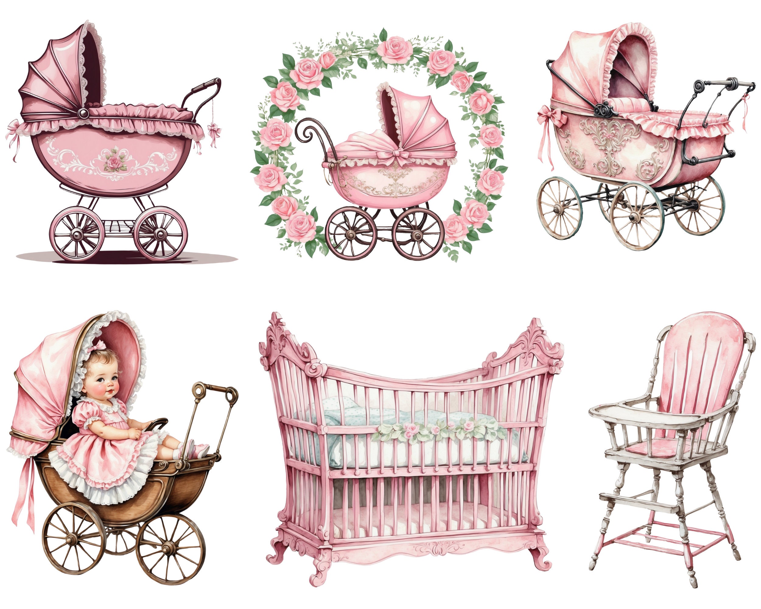 Baby Shower CLIPART PNG Files, Commercial Use, Transparent Background ...