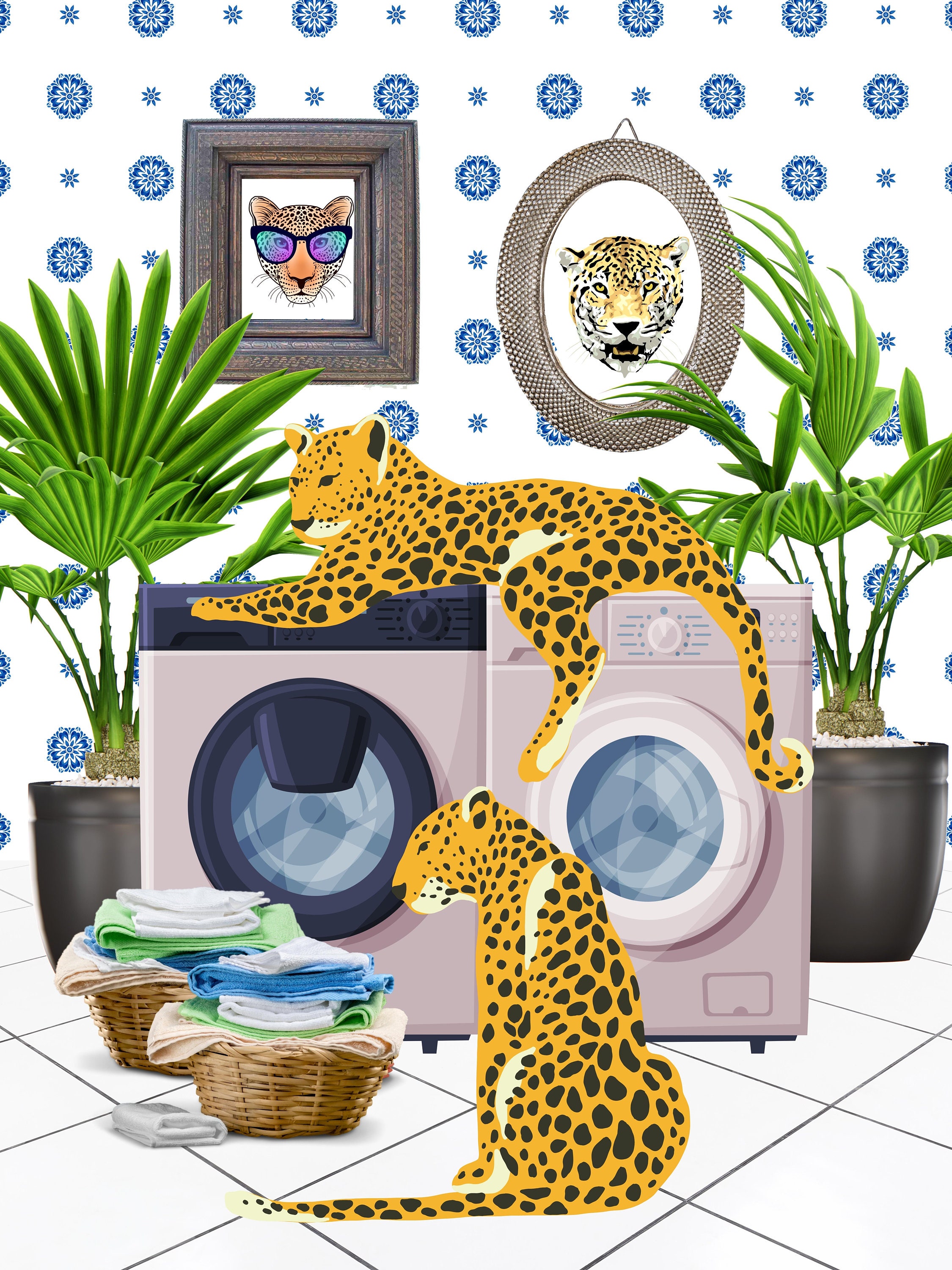 INSTANT DOWNLOAD Laundry Room Decor Leopard Art Print, Big Cat Poster ...