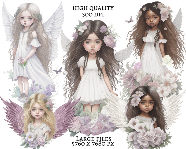 Little Angels CLIPART PNG Files Commercial Use Transparent - Etsy