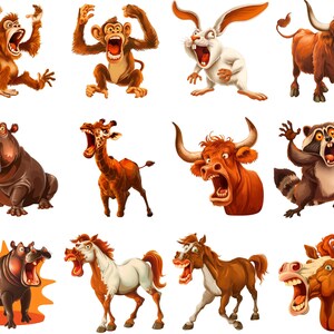 Shouting Animals CLIPART PNG Files, Screaming Goat Sublimation, Calling ...