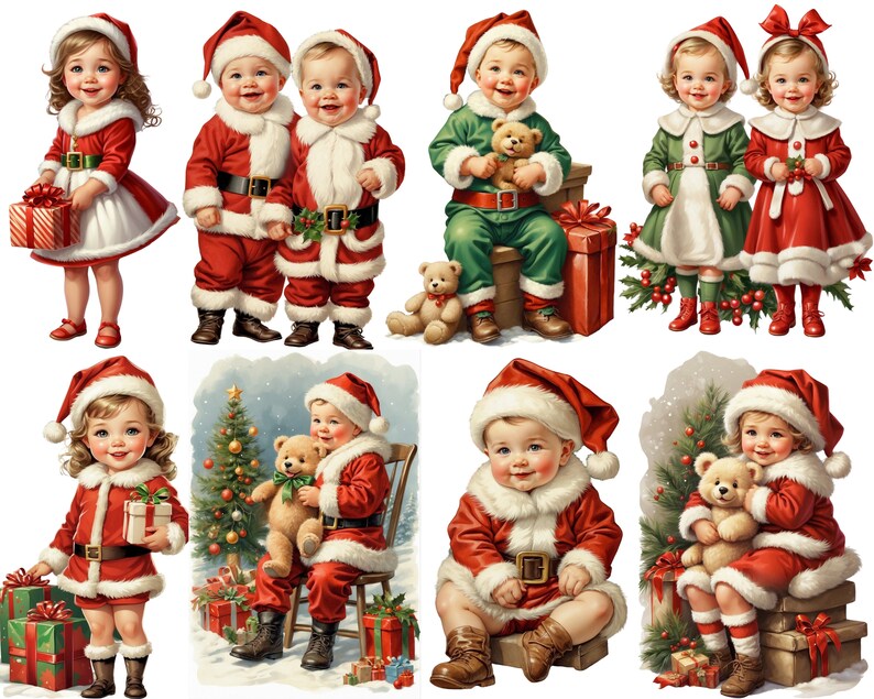 Christmas Kids CLIPART PNG Files Commercial Use Transparent Background ...
