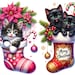Christmas Stocking Kitten CLIPART PNG File, Cute Cat Sublimation ...