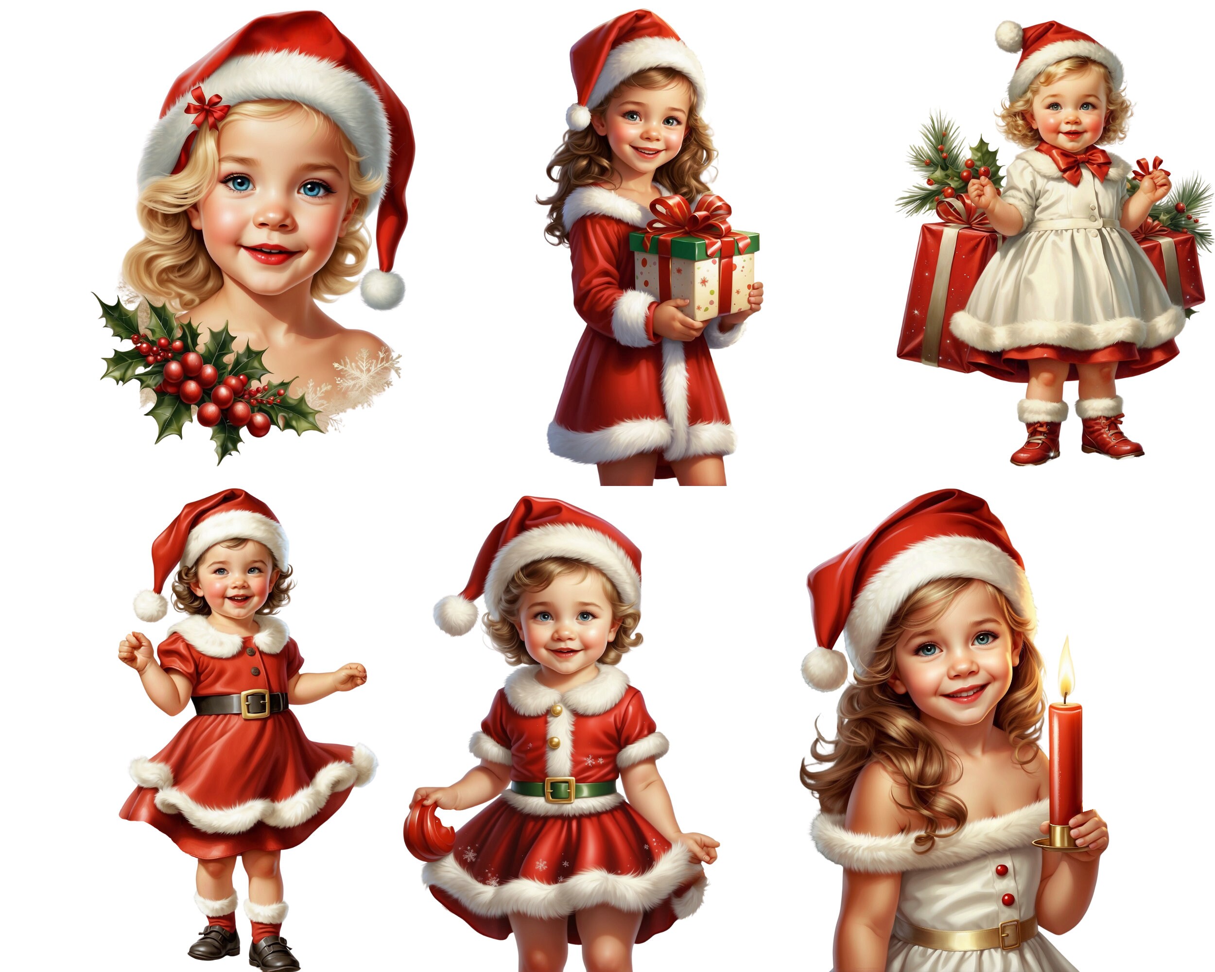 Christmas Kids CLIPART PNG Files Commercial Use Transparent Background ...