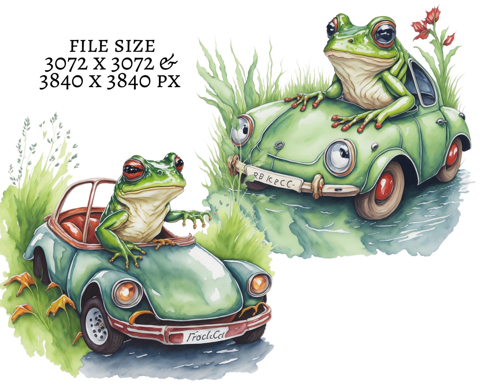 Frogs on Wheels CLIPART PNG Files, Commercial Use, Transparent ...