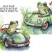 Frogs on Wheels CLIPART PNG Files, Commercial Use, Transparent ...