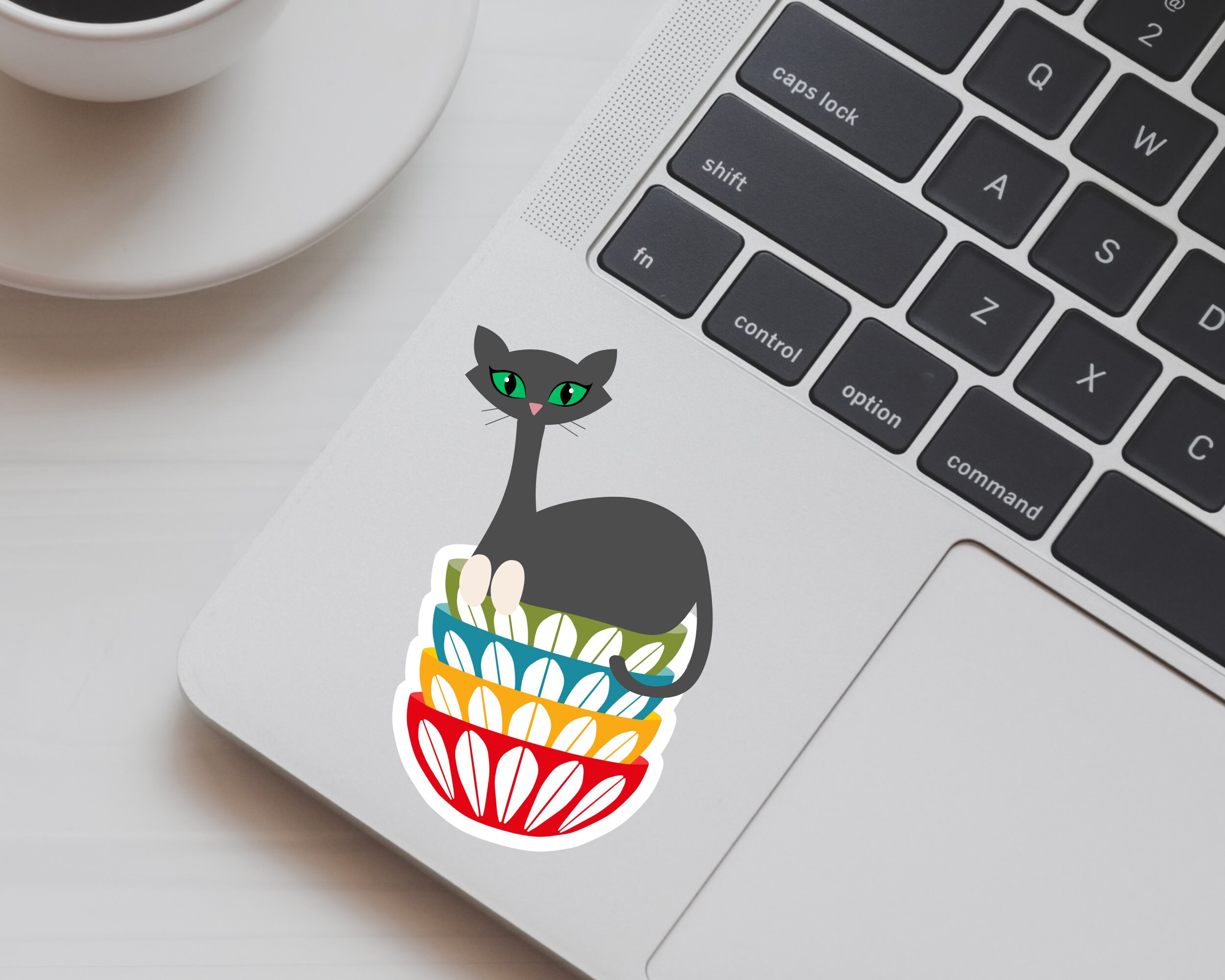 Mid Century Modern Atomic Cat STICKERS Downloadable Printable - Etsy