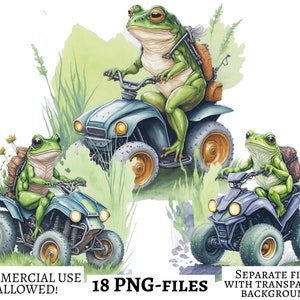 Frogs on Wheels CLIPART PNG Files, Commercial Use, Transparent ...