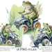 Frogs on Wheels CLIPART PNG Files, Commercial Use, Transparent ...