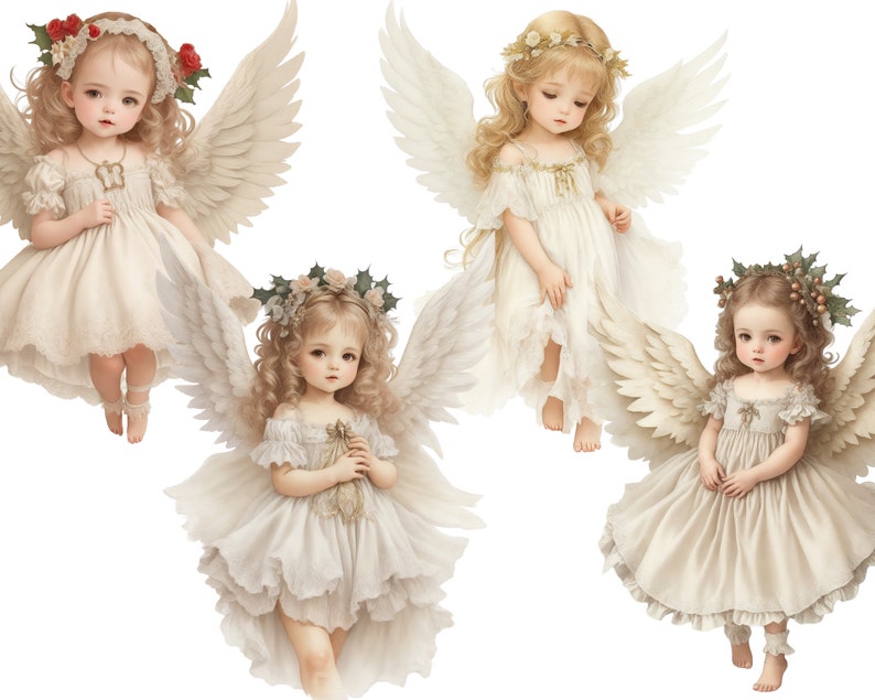 Victorian Angels CLIPART PNG Files Commercial Use - Etsy Australia