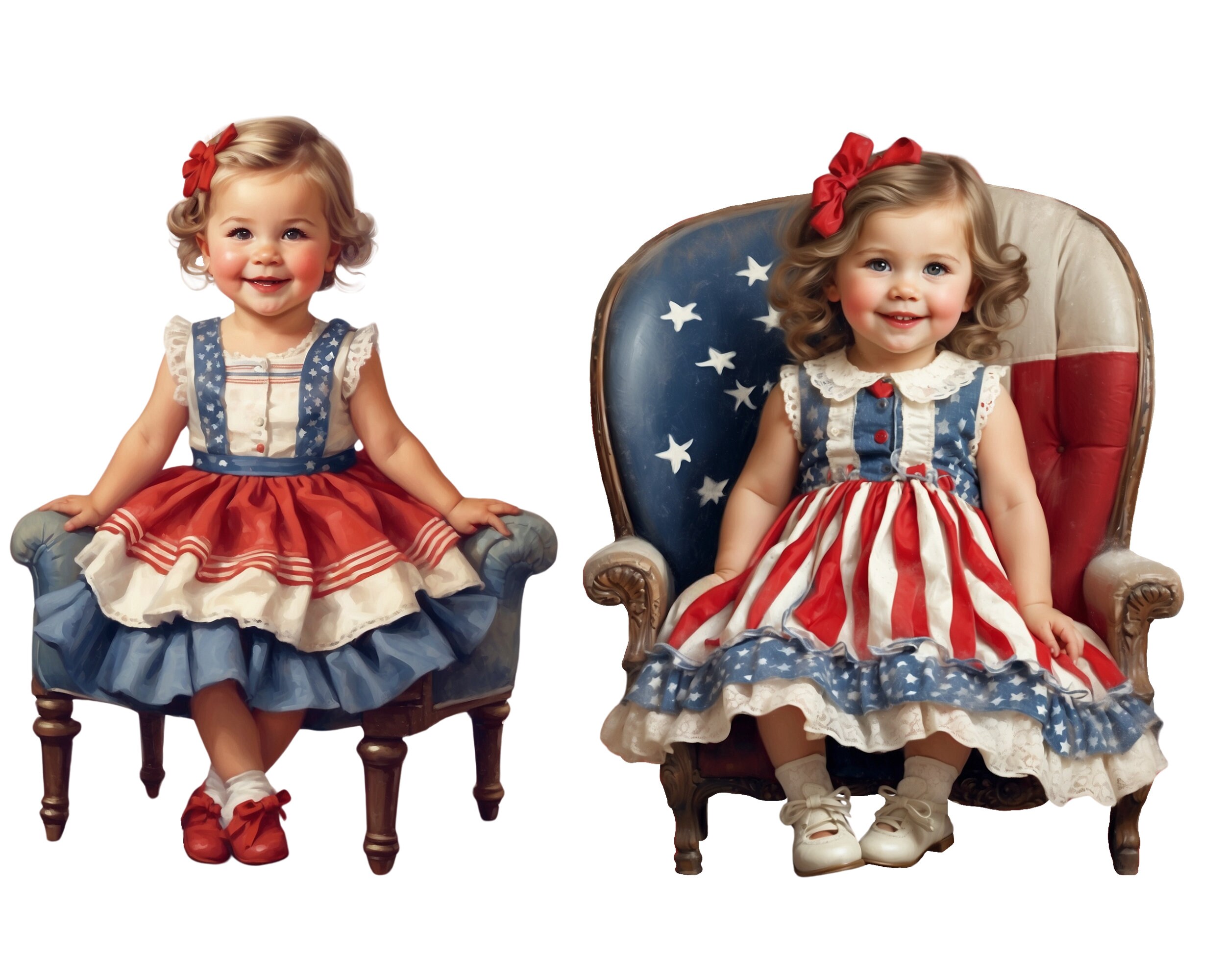 4th of July Girls CLIPART PNG Files Commercial Use Transparent ...