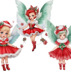 Christmas Fairies CLIPART PNG Files, Commercial Use Transparent ...