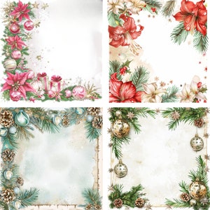 Christmas Border Digital Papers JPG, Seamless Crafting Paper ...