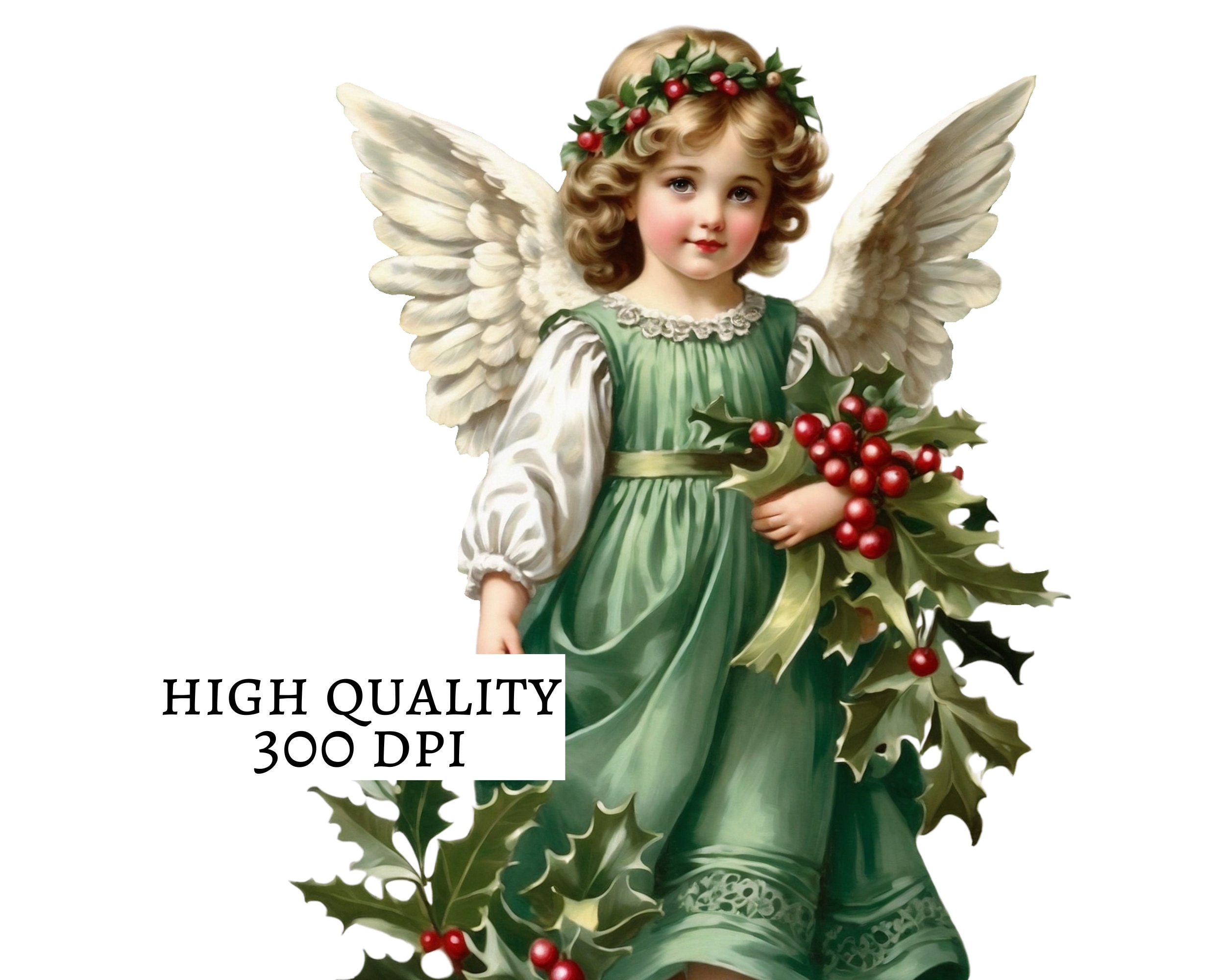 Vintage Christmas Angels CLIPART PNG Files Commercial Use - Etsy