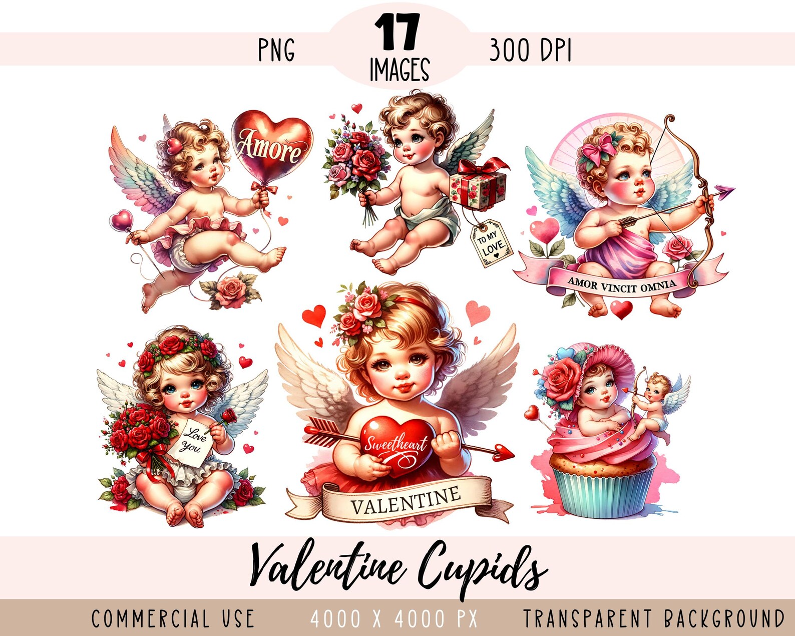 Valentine Cupid CLIPART PNG Files, Toddler Girl Sublimation, Valentine ...