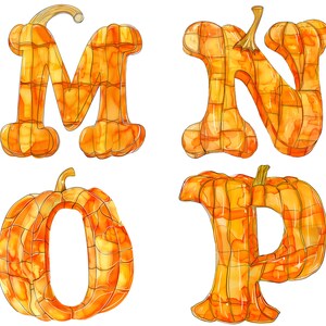 Pumpkin Letters Alphabet CLIPART PNG Files, Fall Sublimation, Autumn ...