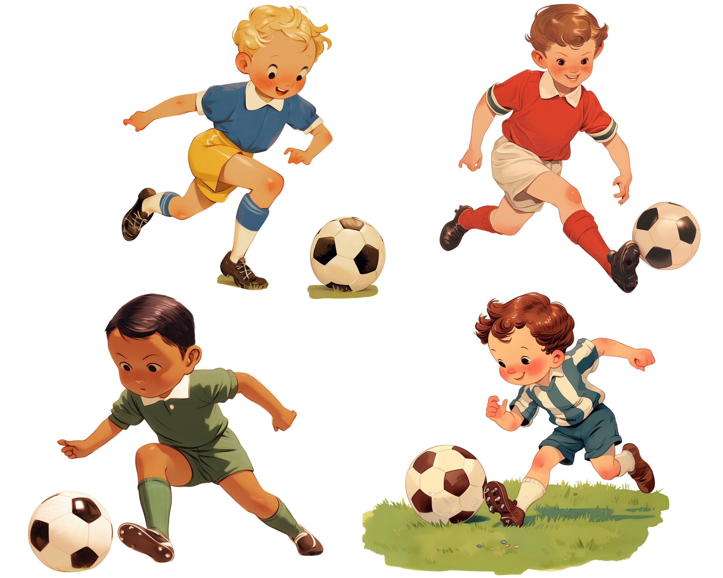 Soccer Football Boys CLIPART PNG Files Commercial Use Transparent ...