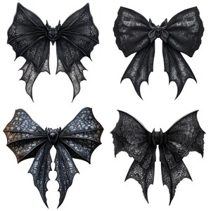 Gothic Bat Bows CLIPART PNG Files Commercial Use Transparent Background ...