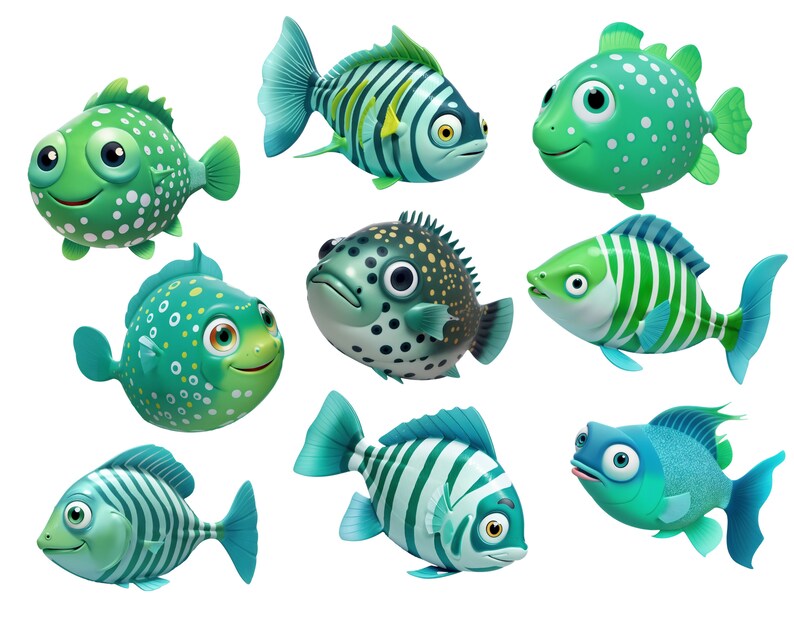 Funny Fish CLIPART PNG Files Commercial Use Transparent Background ...