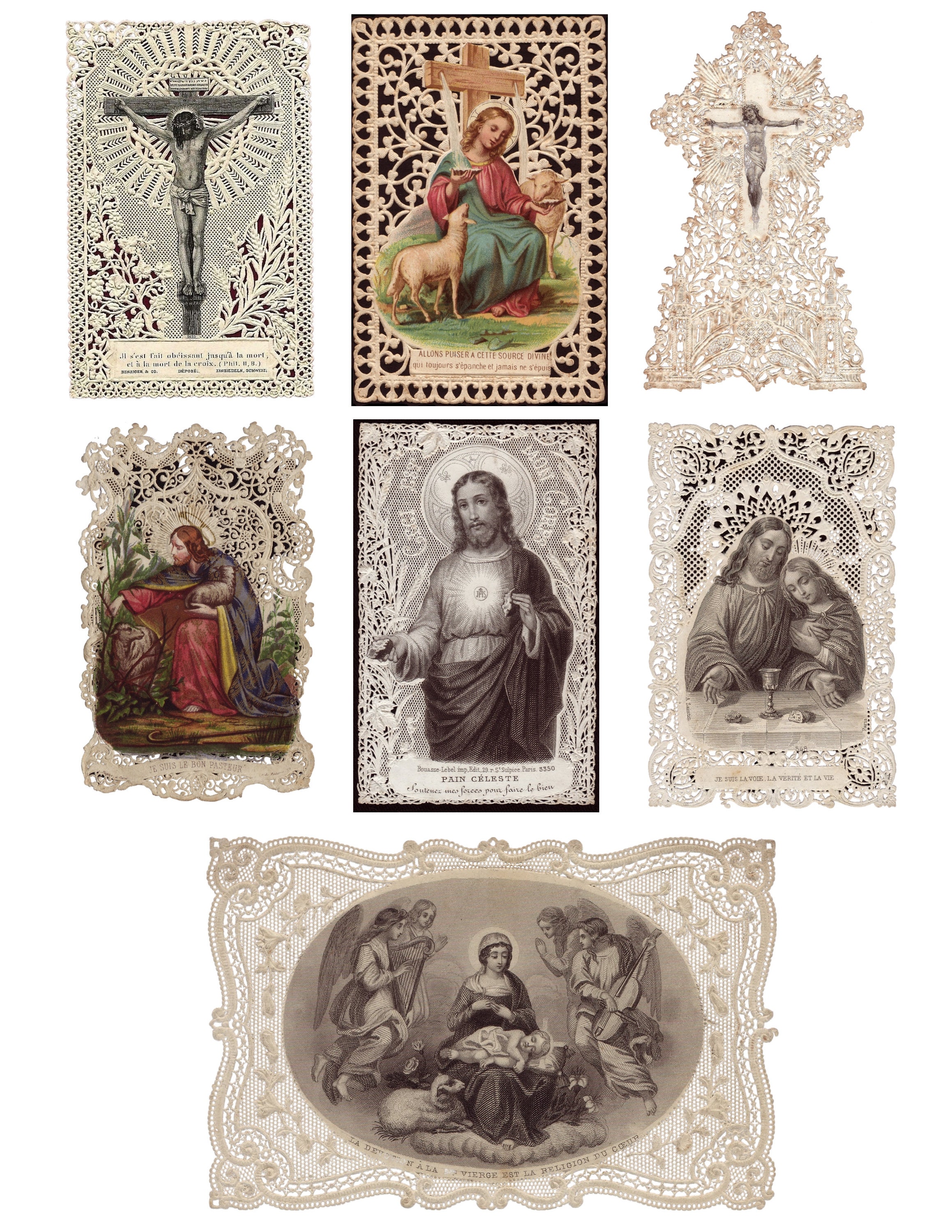 Antique Lace HOLY CARDS Digital Collage Sheet Christian - Etsy
