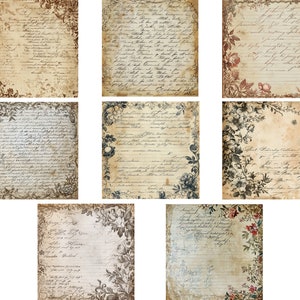 Antique Letters Digital Papers JPG, Crafting Paper, Commercial Use ...