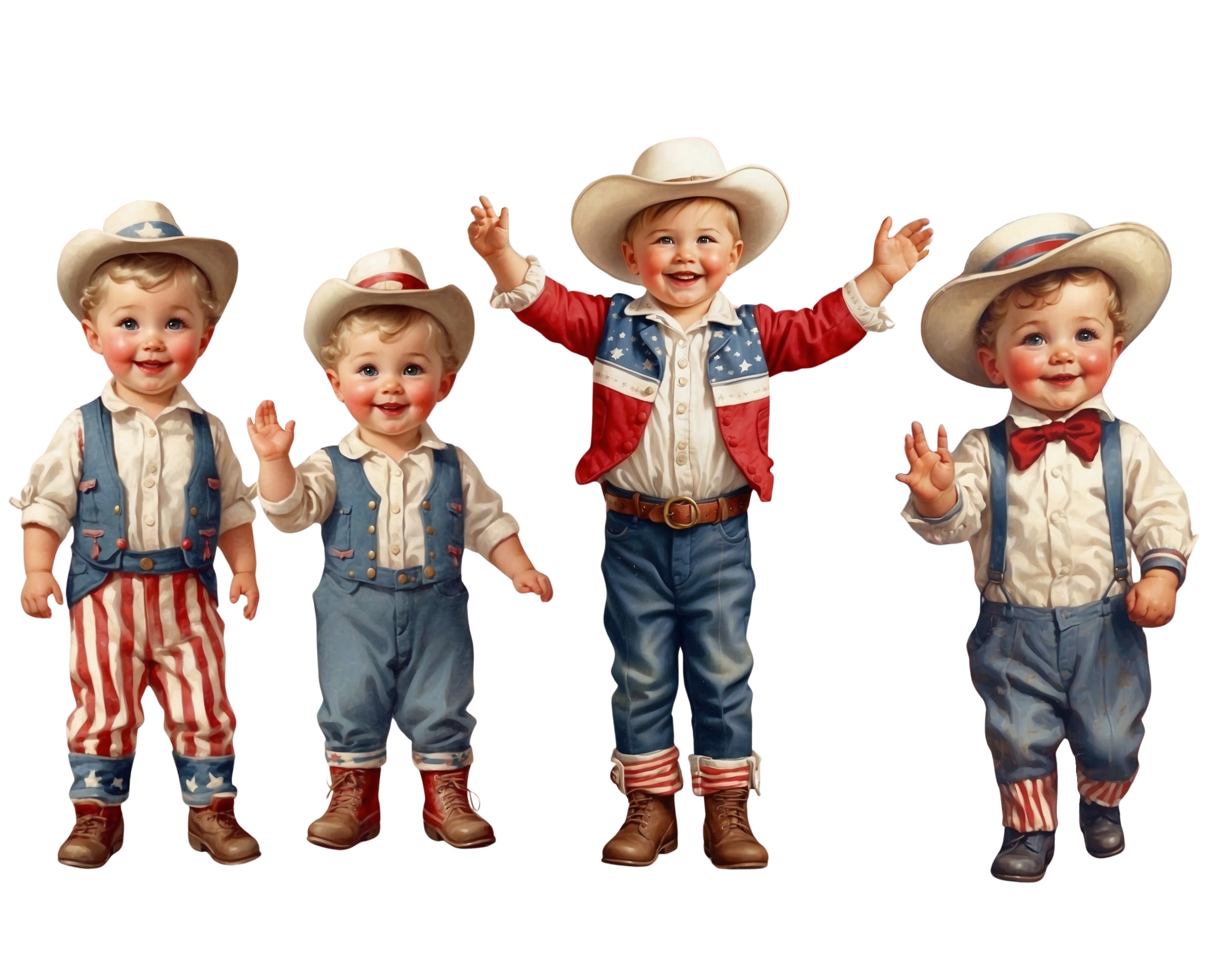 4th of July Boys CLIPART PNG Files Commercial Use Transparent ...