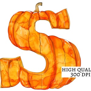 Pumpkin Letters Alphabet CLIPART PNG Files, Fall Sublimation, Autumn ...