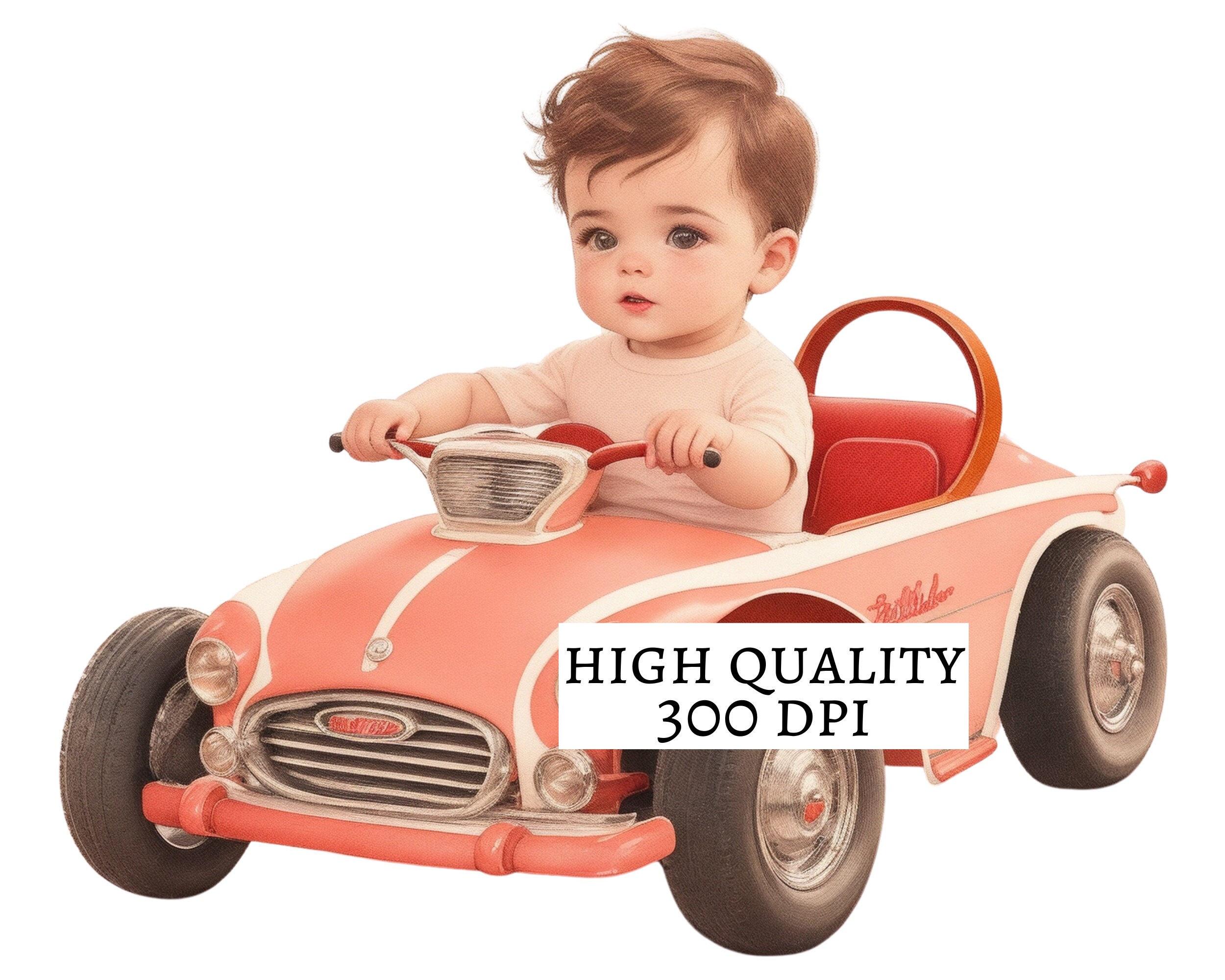 Little Boys in Cars CLIPART PNG Files Commercial Use Transparent ...