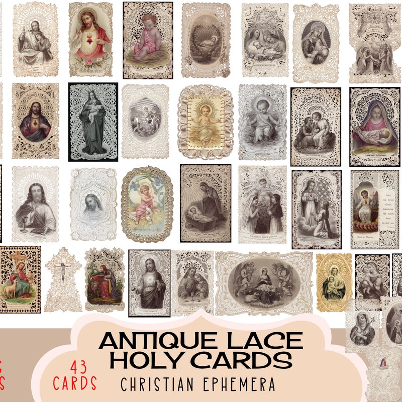 Lace Holy Card - Etsy
