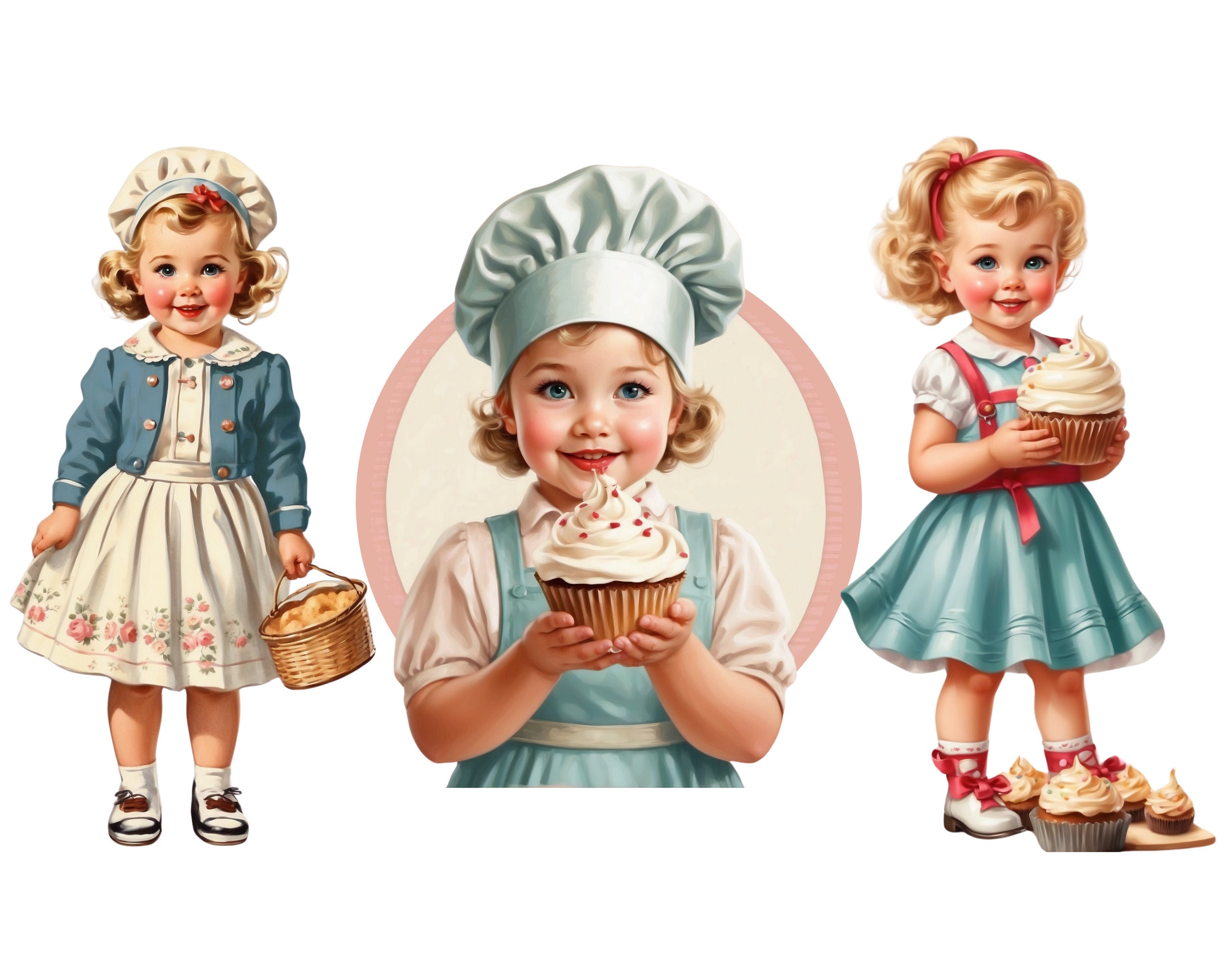 Baker Girls CLIPART PNG Files Commercial Use Transparent Background ...