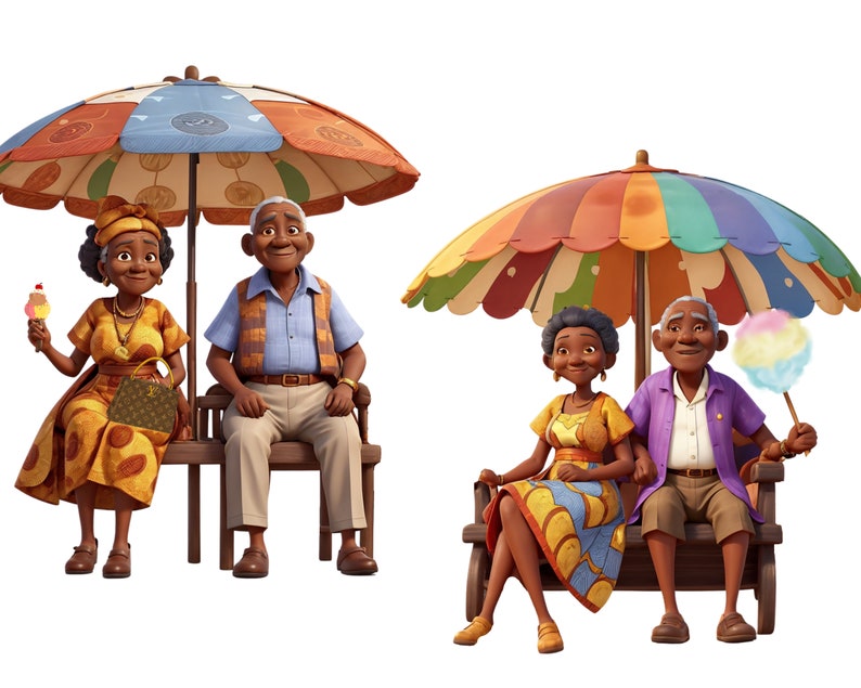 Retired People CLIPART PNG Files, Dark Skin, Commercial Use ...
