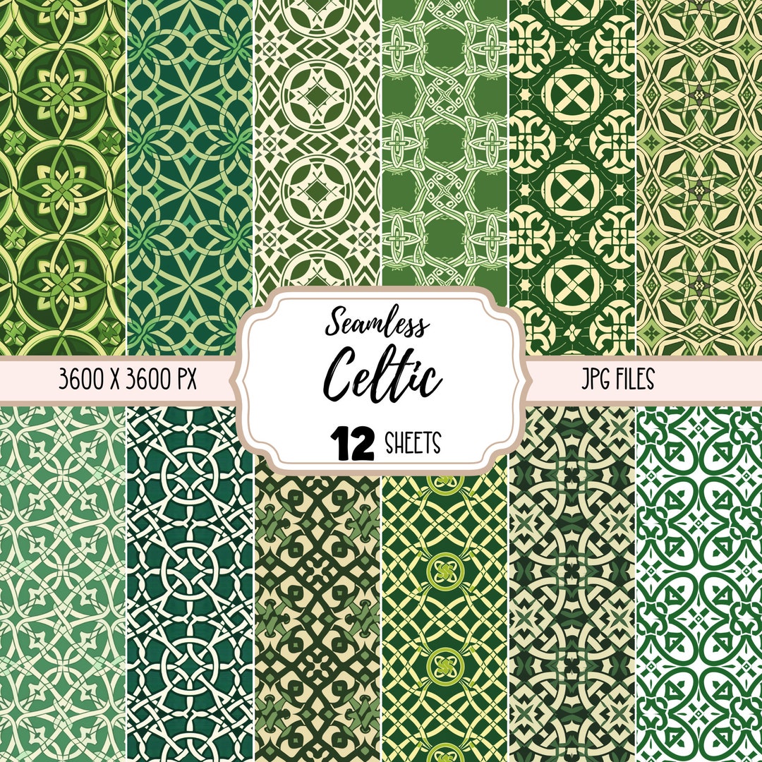 Celtic Pattern Digital Papers JPG, Seamless Crafting Paper, Commercial ...