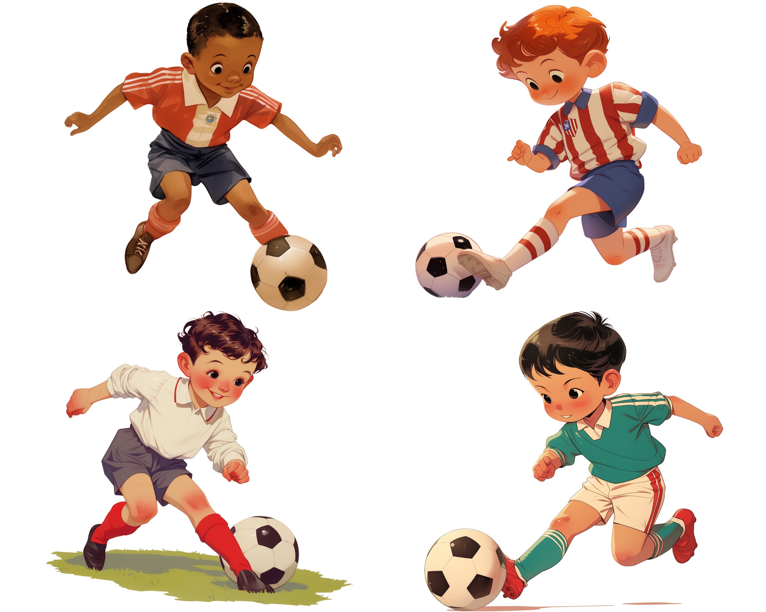 Soccer Football Boys CLIPART PNG Files Commercial Use Transparent ...