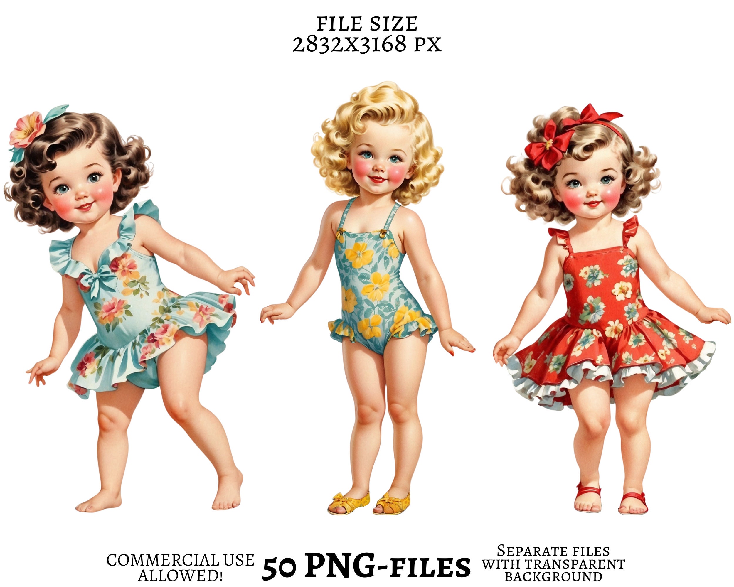 Swimsuit Girls CLIPART PNG Files Commercial Use Transparent Background ...