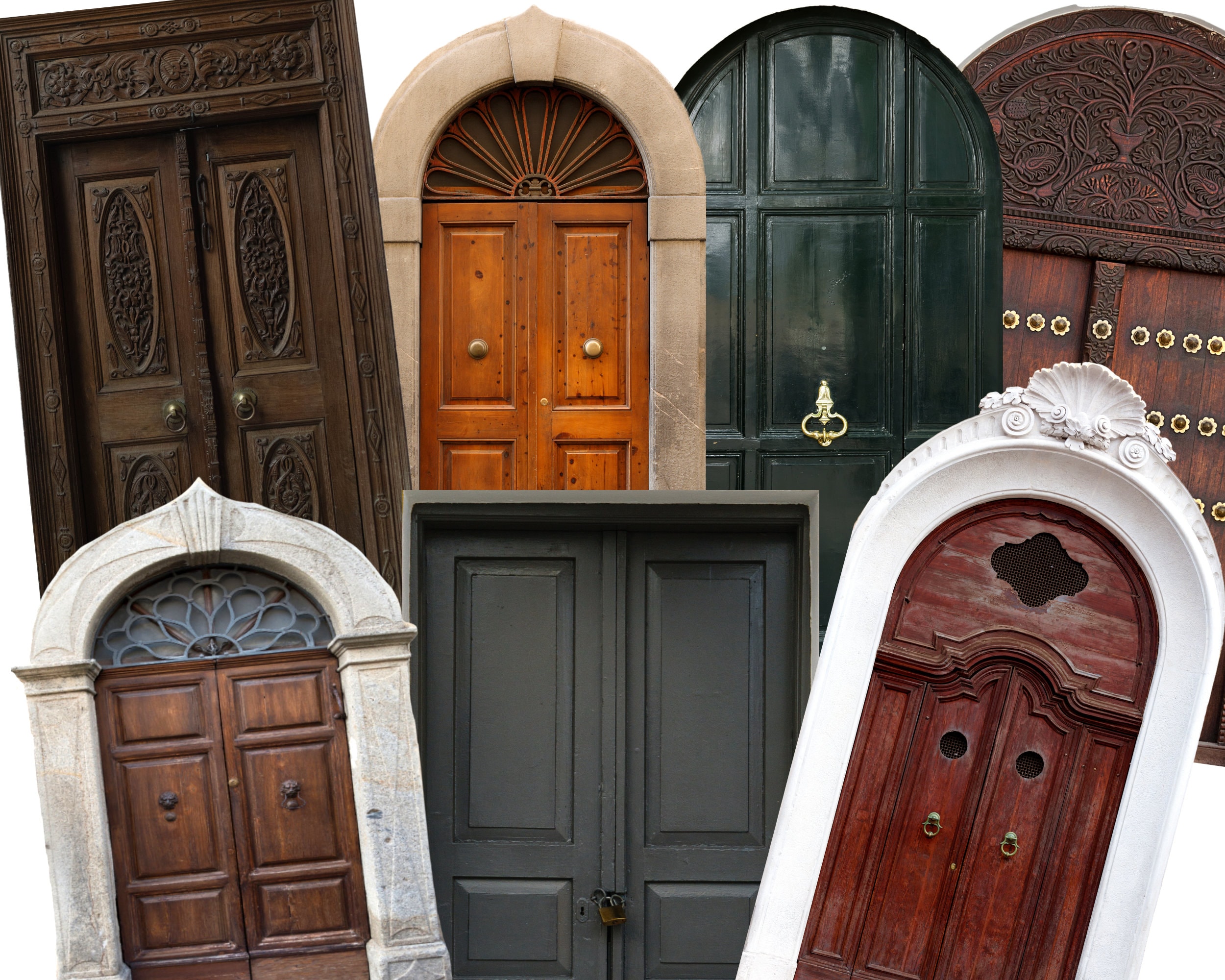 Rustic Wooden DOORS Digital Collage Sheet, Stickers Downloadable ...